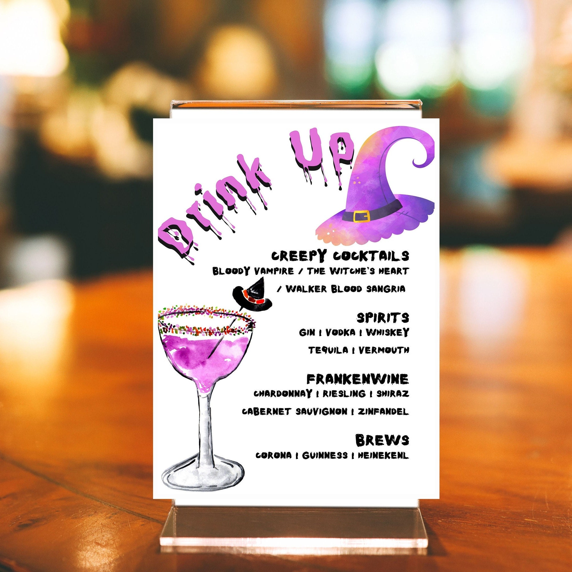 HALLOWEEN - Bar Menu - Drink Menu - Witch - TEMPLATE - Editable ...