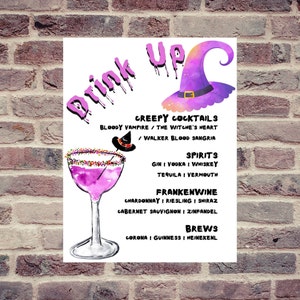 HALLOWEEN - Bar Menu - Drink Menu - Witch - TEMPLATE - Editable ...