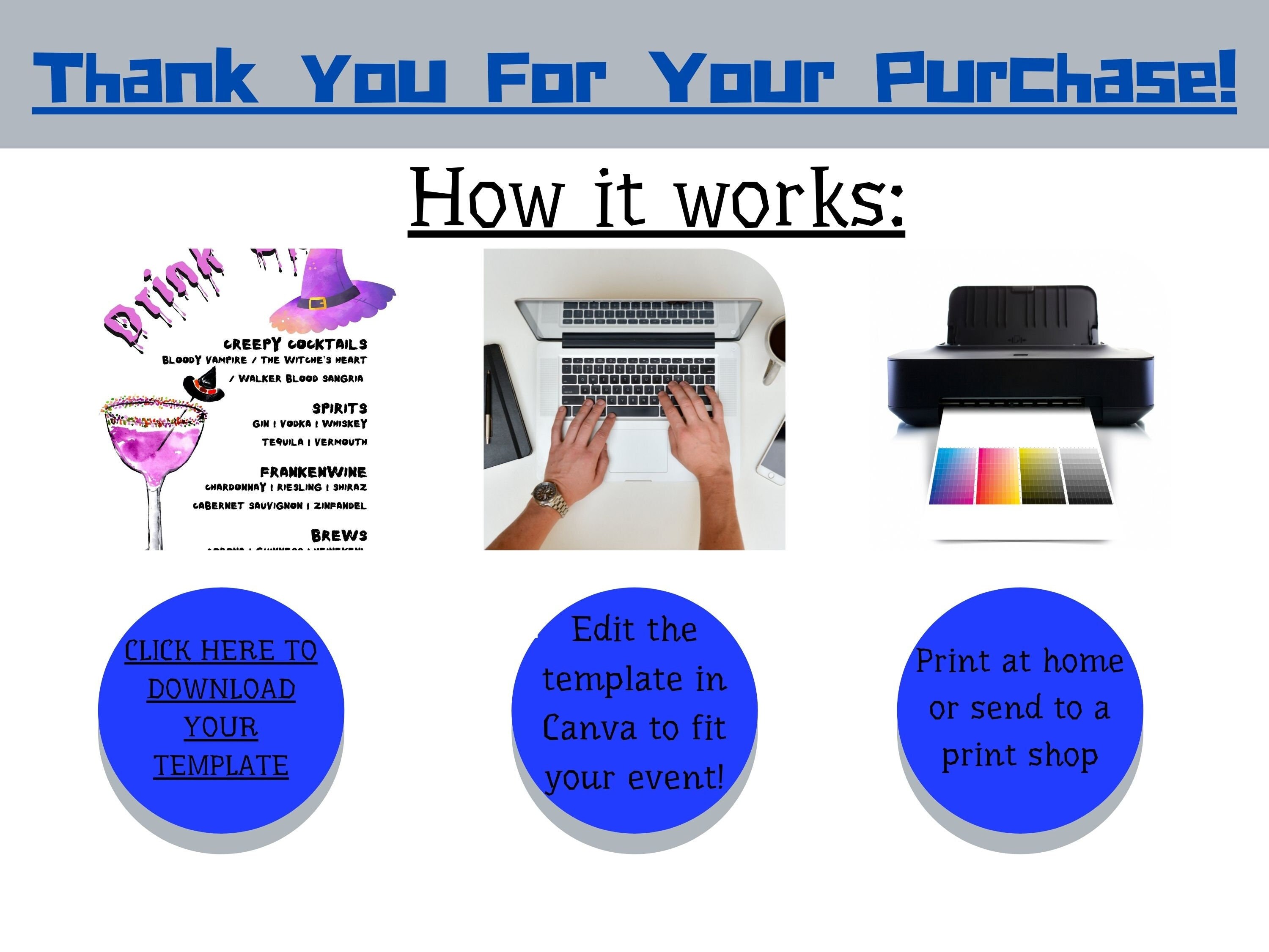 HALLOWEEN - Bar Menu - Drink Menu - Witch - TEMPLATE - Editable ...