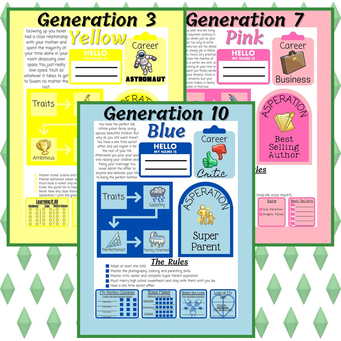 Sims 4 Not so Berry Challenge Log PDF Download and Print (Instant ...