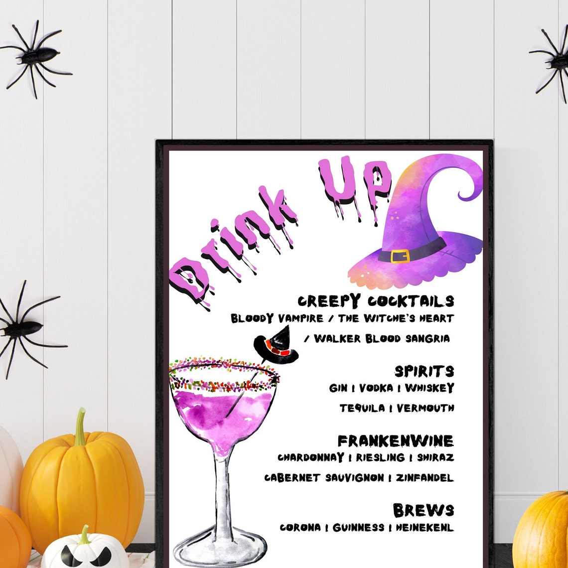HALLOWEEN - Bar Menu - Drink Menu - Witch - TEMPLATE - Editable ...