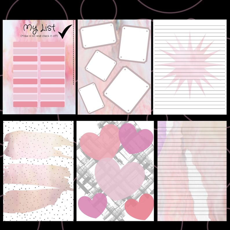 Printable Journal Pages - Digital Download - 8.5" X 11" Pink Watercolor ...