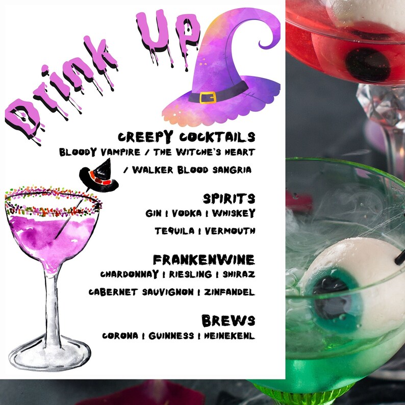 HALLOWEEN - Bar Menu - Drink Menu - Witch - TEMPLATE - Editable ...