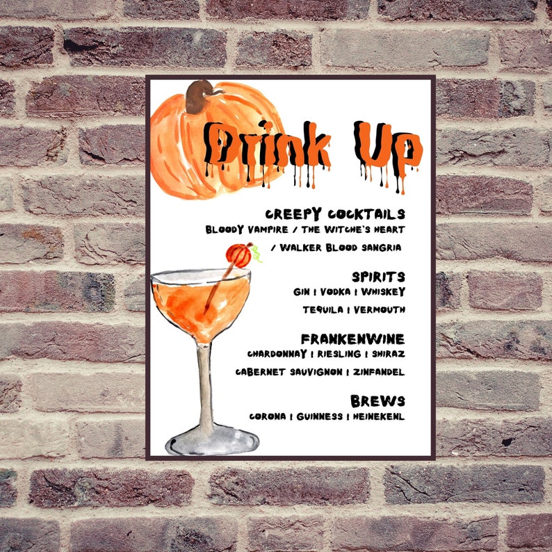 HALLOWEEN - Bar Menu - Drink Menu - Pumpkin - TEMPLATE - Editable ...