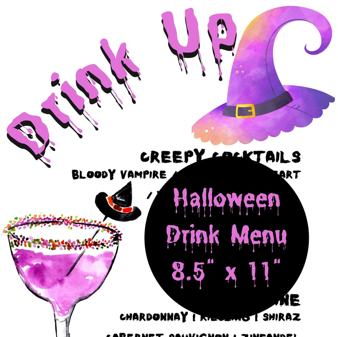 HALLOWEEN - Bar Menu - Drink Menu - Witch - TEMPLATE - Editable ...