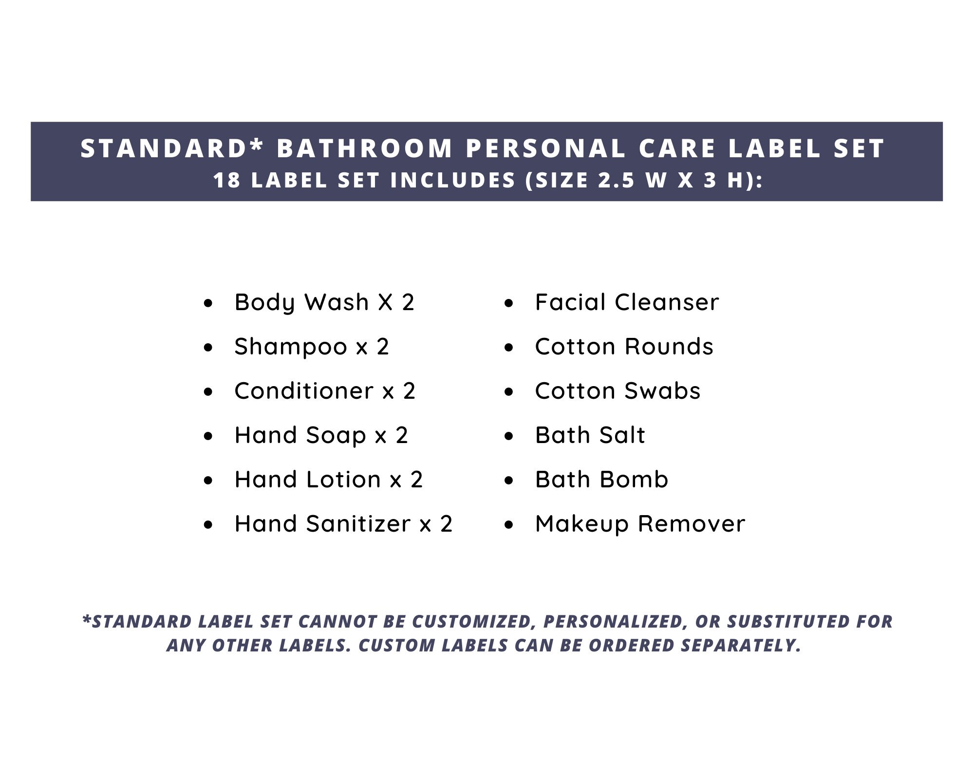 Bathroom Personal Care Labels L Minimalist |water Resistant | Custom ...