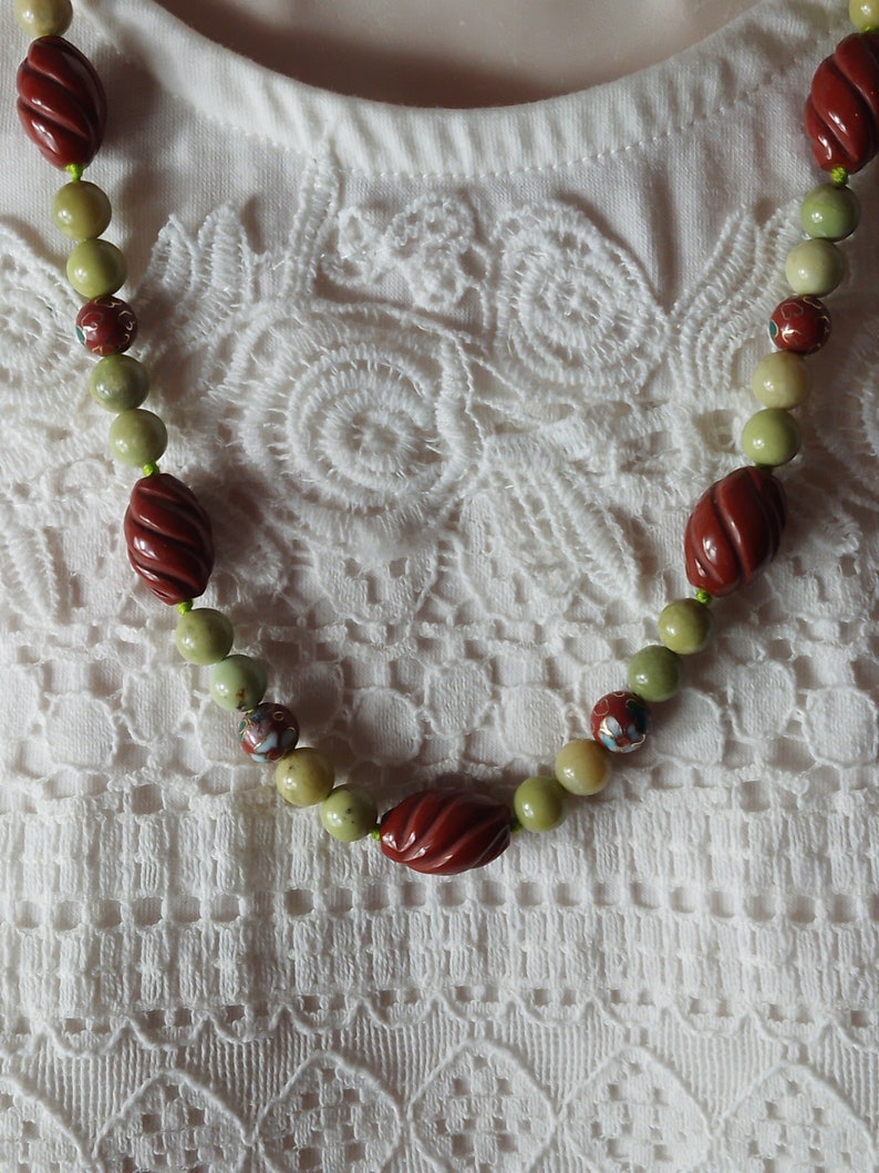 Vintage 1920s Style Carved Red Agate Chrysoprase and Red - Etsy