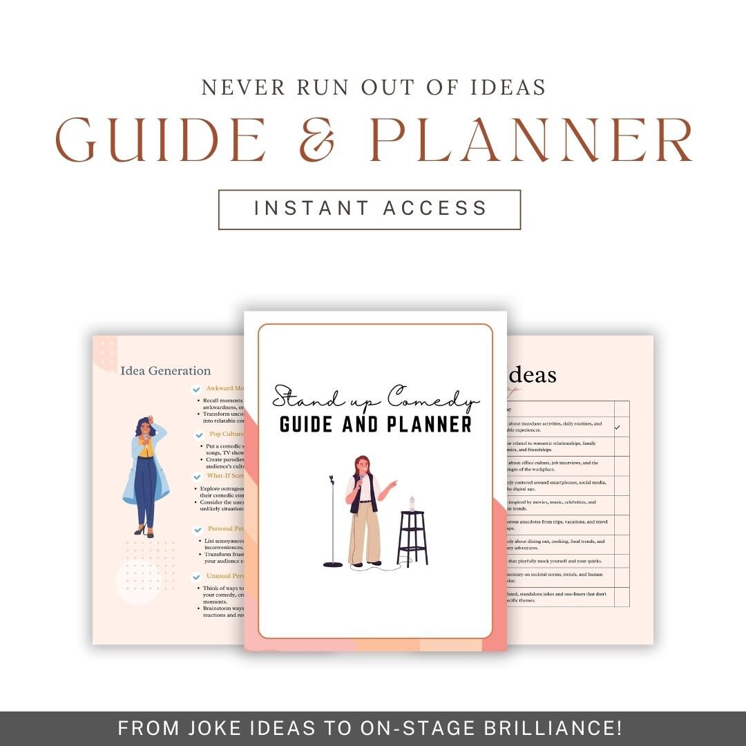 Stand-up Comedy Planner and Guide, Stand-up Comedy Digital Planner ...