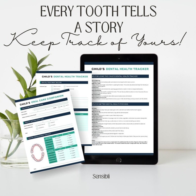 Printable Child's Dental Health Tracker - Pediatric Oral Care Record ...