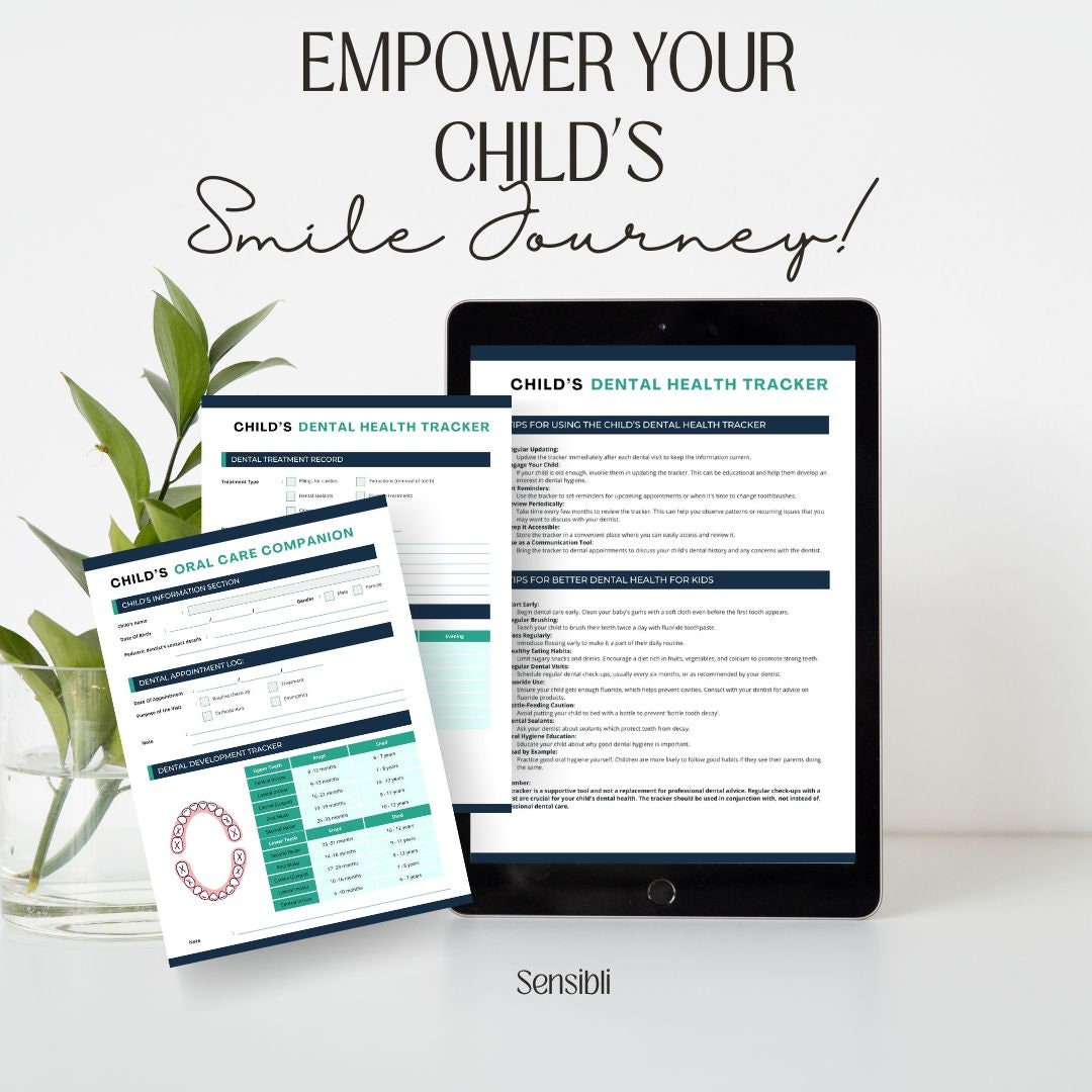 Printable Child's Dental Health Tracker - Pediatric Oral Care Record ...