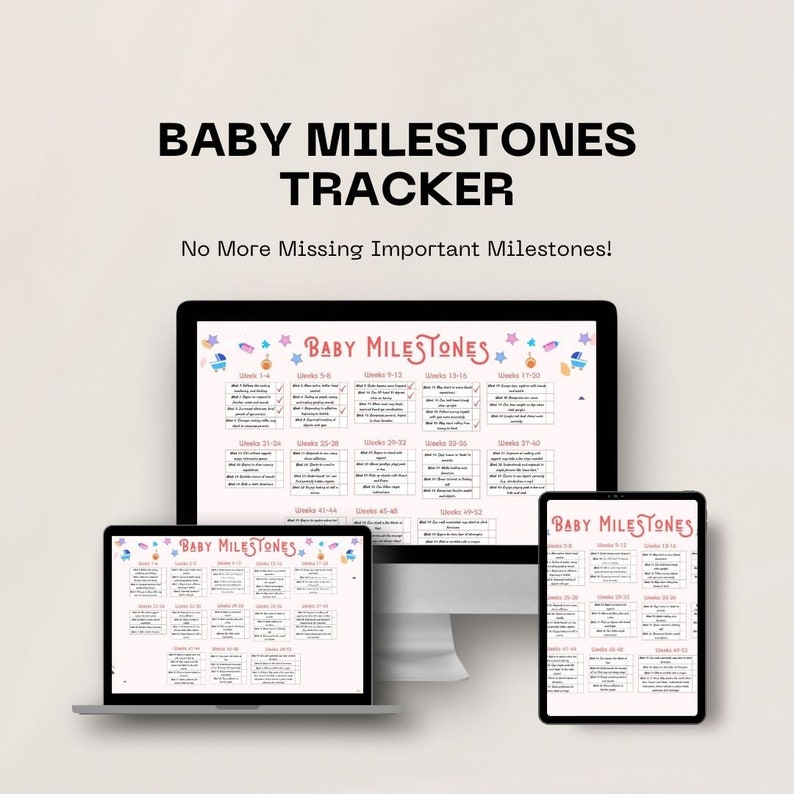 Baby Milestones and Development Chart (digital), Baby Checklist, Baby ...