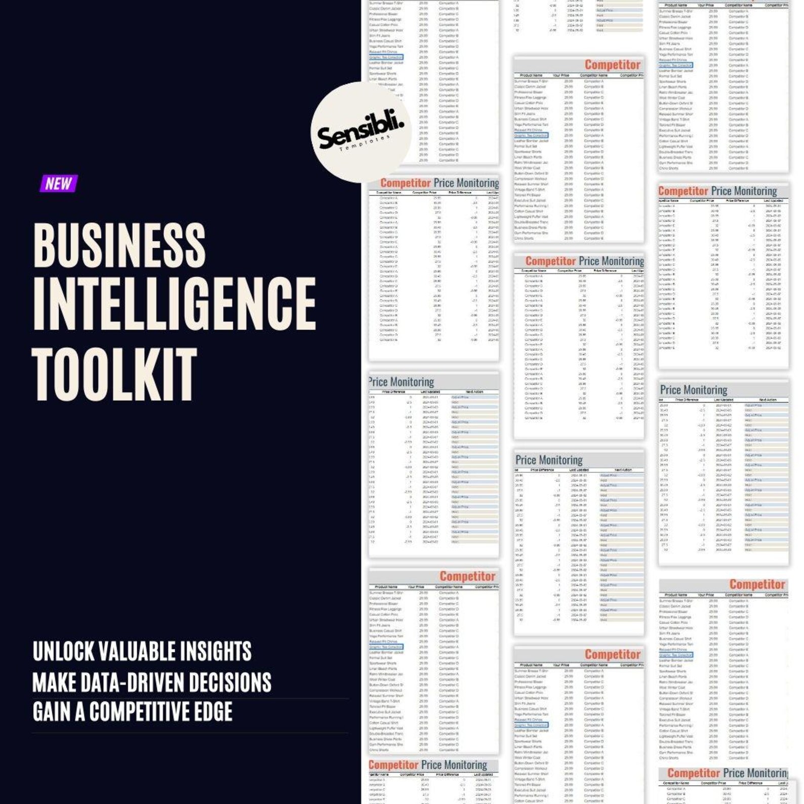 Business Intelligence Toolkit | Google Sheets Template | Business Planner | Marketing Plan ...