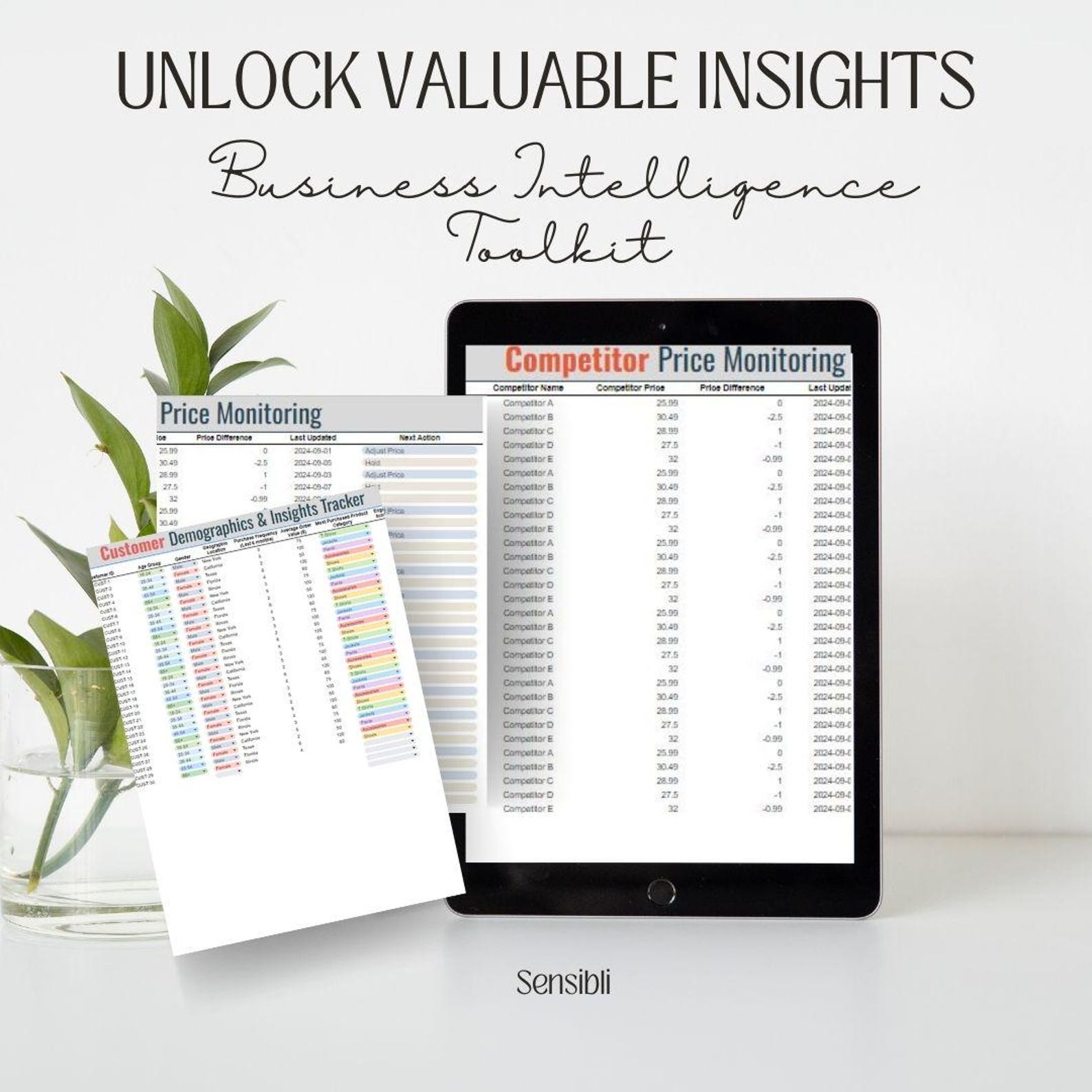 Business Intelligence Toolkit | Google Sheets Template | Business Planner | Marketing Plan ...