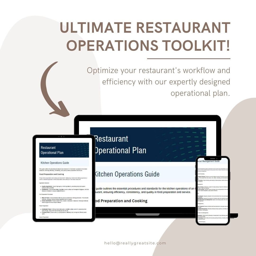 Restaurant Operations Plan, Restaurant Operational Strategy, Digital ...
