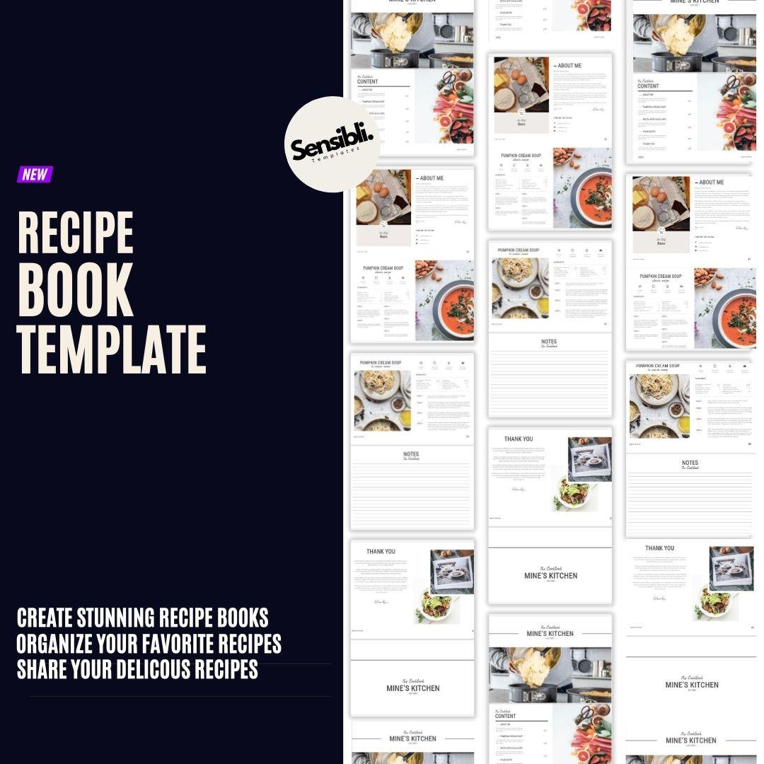 Editable Recipe Book Template | Customizable Digital Cookbook | Google ...