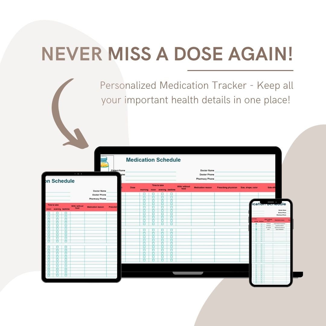 Medication Log Printable, Medication Tracker, Medication Intake ...