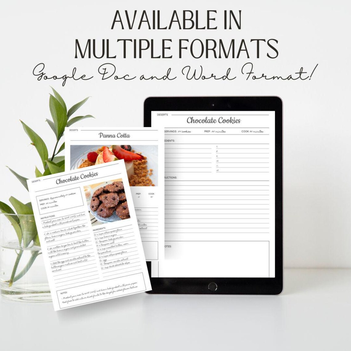 Editable Recipe Template: Printable Recipe Card (PDF) - Etsy