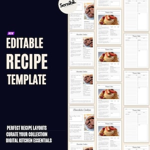 Editable Recipe Template: Printable Recipe Card (PDF) - Etsy