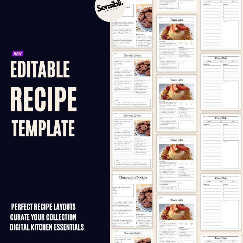 Recipe Template - Etsy