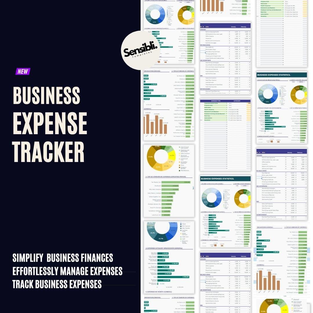 Small Business Expense Tracker | Google Sheets Dashboard | Visual ...