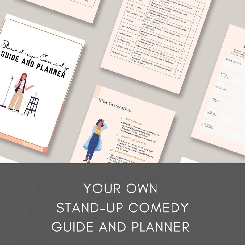 Stand-up Comedy Planner and Guide, Stand-up Comedy Digital Planner ...