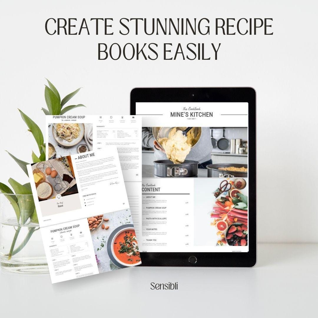 Editable Recipe Book Template | Customizable Digital Cookbook | Google ...