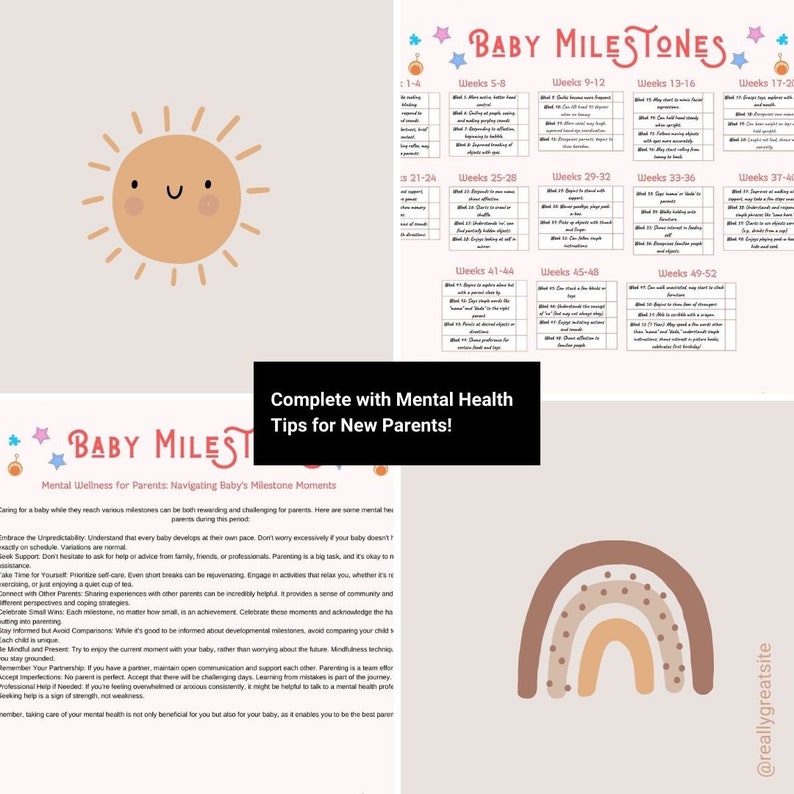 Baby Milestones and Development Chart (digital), Baby Checklist, Baby ...