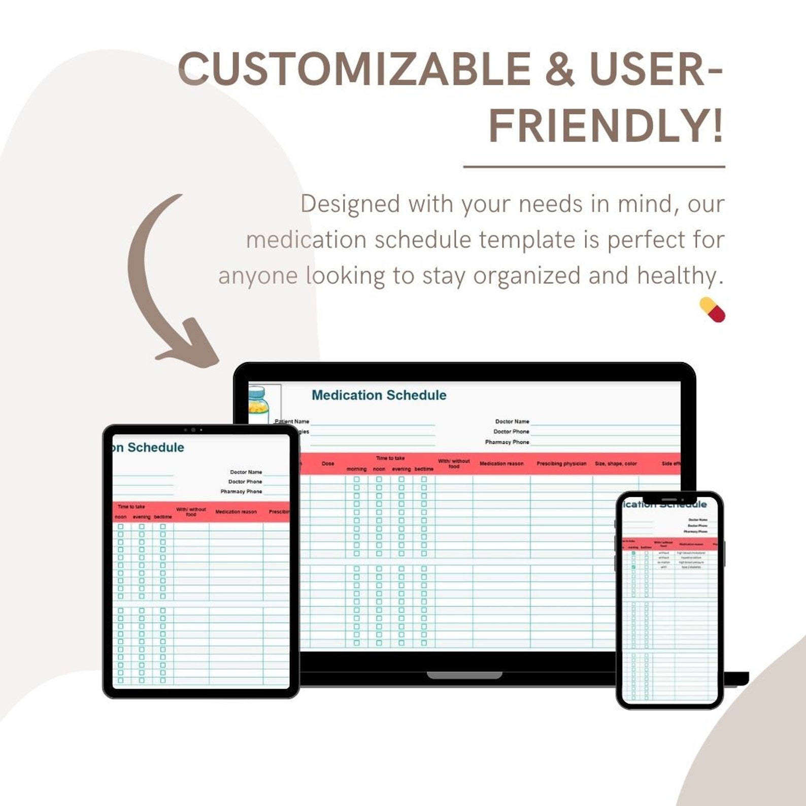 Medication Log Printable, Medication Tracker, Medication Intake ...