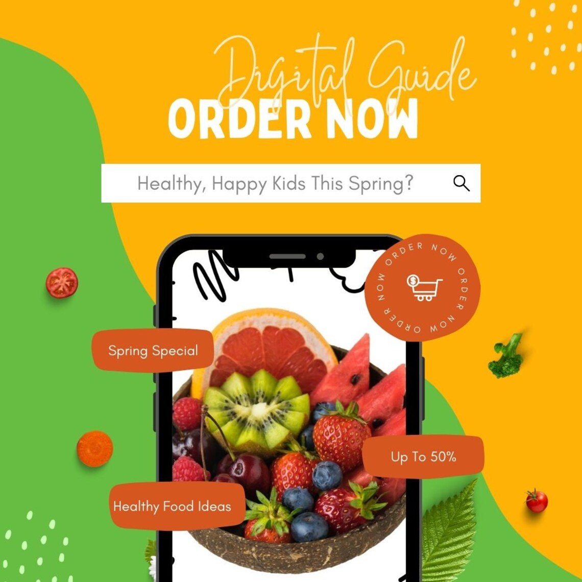 Kids Food Guide Spring 2024 - Digital Download, Healthy Eating, Food ...