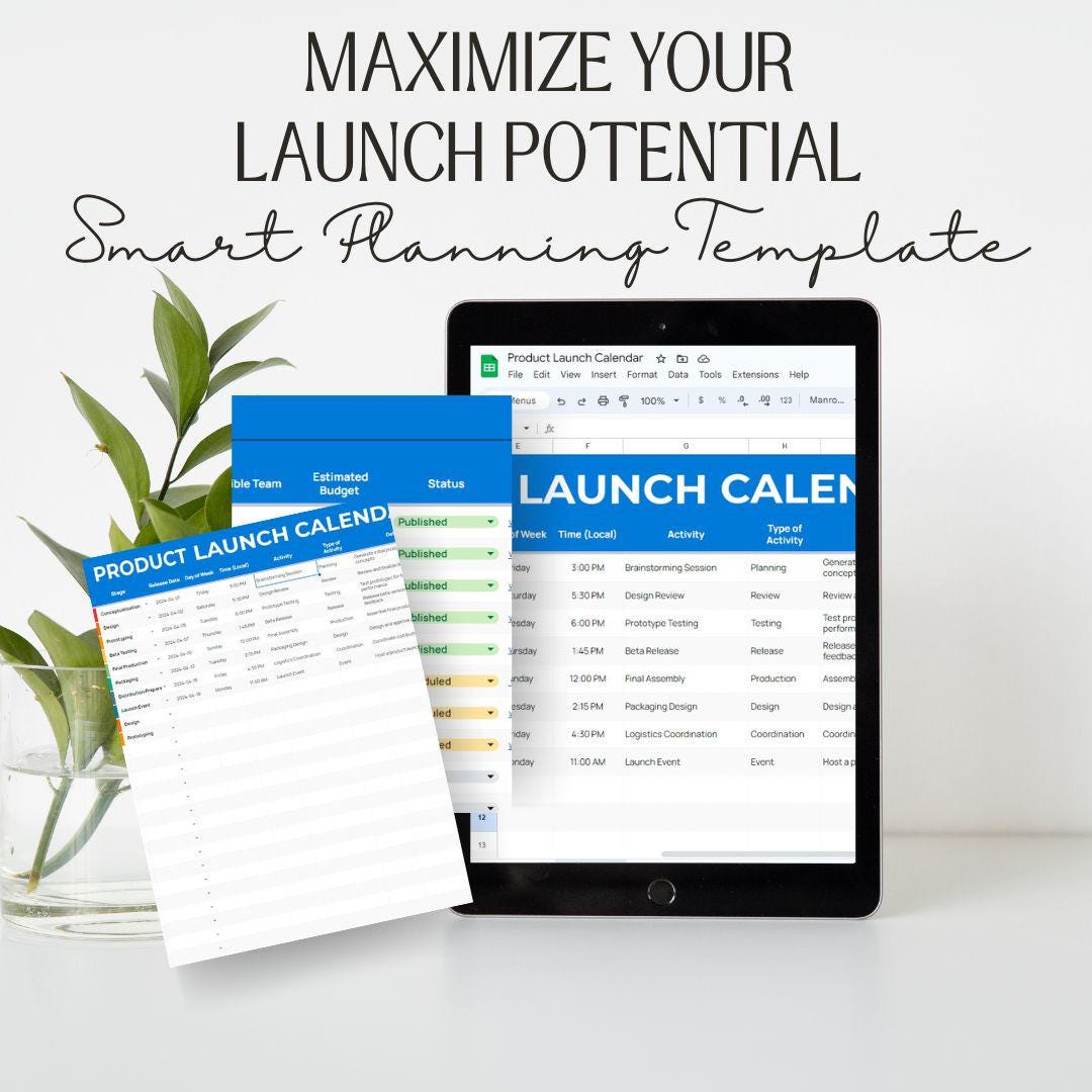Ultimate Product Launch Template: Planner Workbook (google Sheets ...