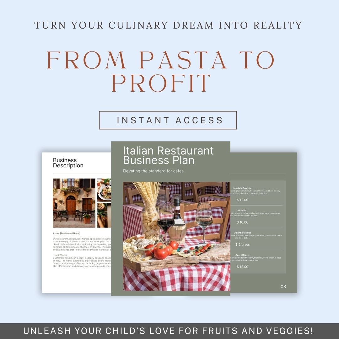 Italian Restaurant Business Plan Template, Business Planner Proposal ...