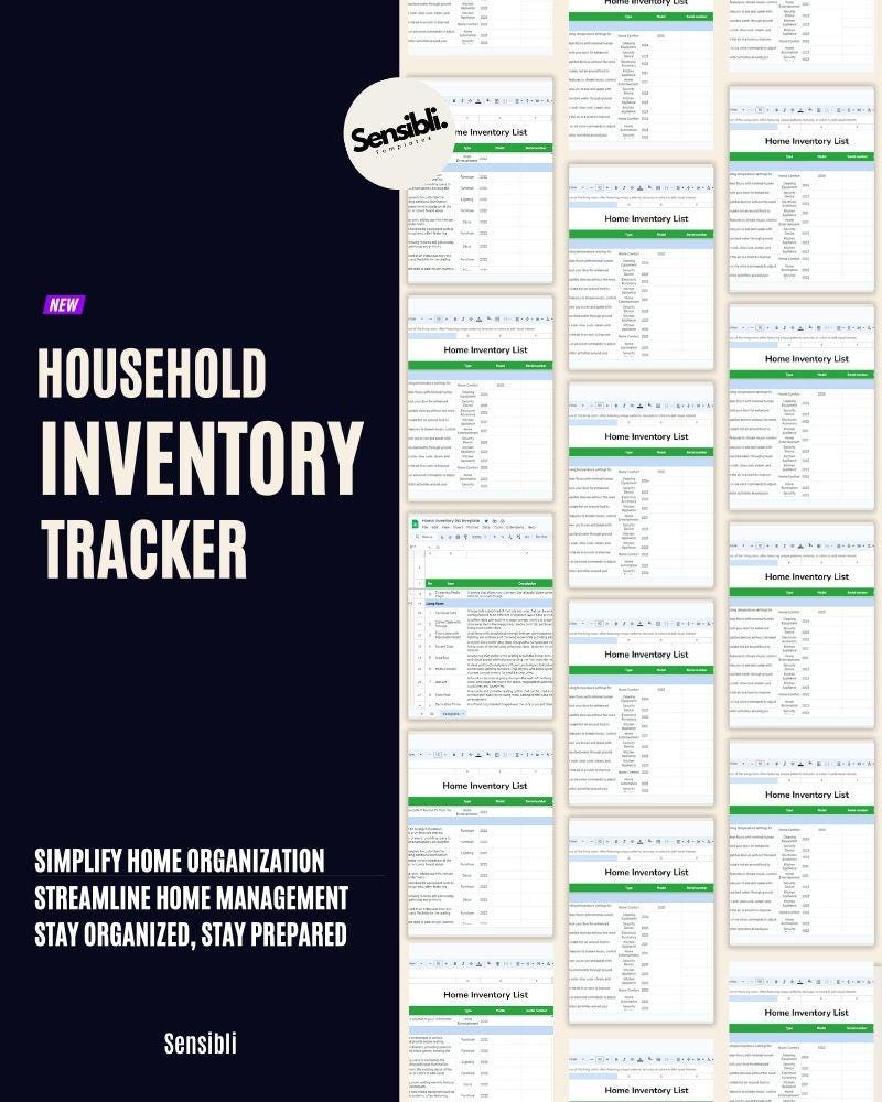 Home Inventory List Template, Custom Template, Google Docs Template ...