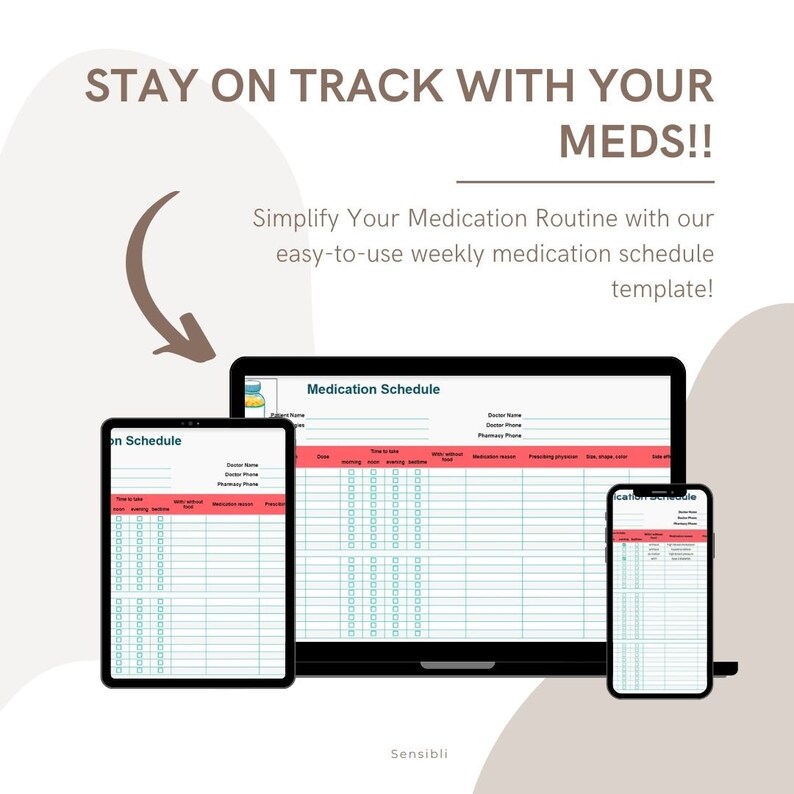 Medication Log Printable, Medication Tracker, Medication Intake ...