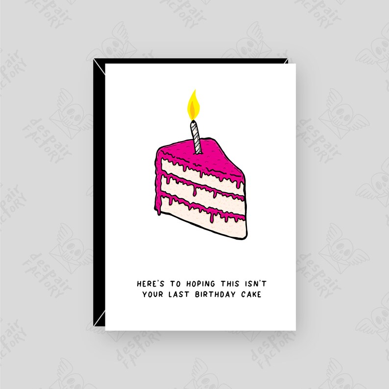Last Birthday Cake Personalized Birthday Greeting Card - Etsy