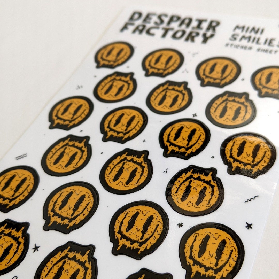 Mini Smilies Sticker Sheet 25 Handcrafted Weatherproof Vinyl Stickers ...