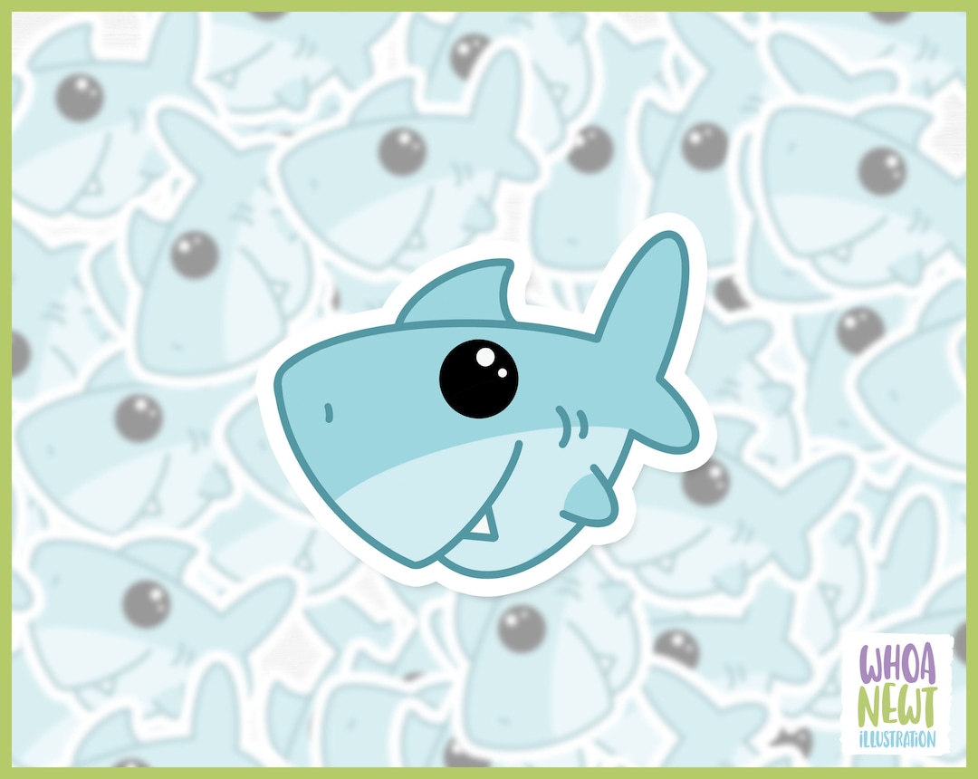 MINI Baby Shark Sticker Ocean Creature Chibi Shark Sticker - Etsy