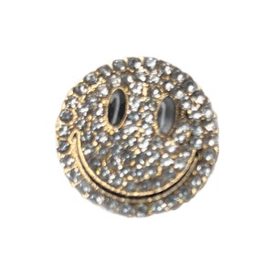 Emoji Smile Bling Diamonds Metal Silver/golden Sandals Charms Clog for ...