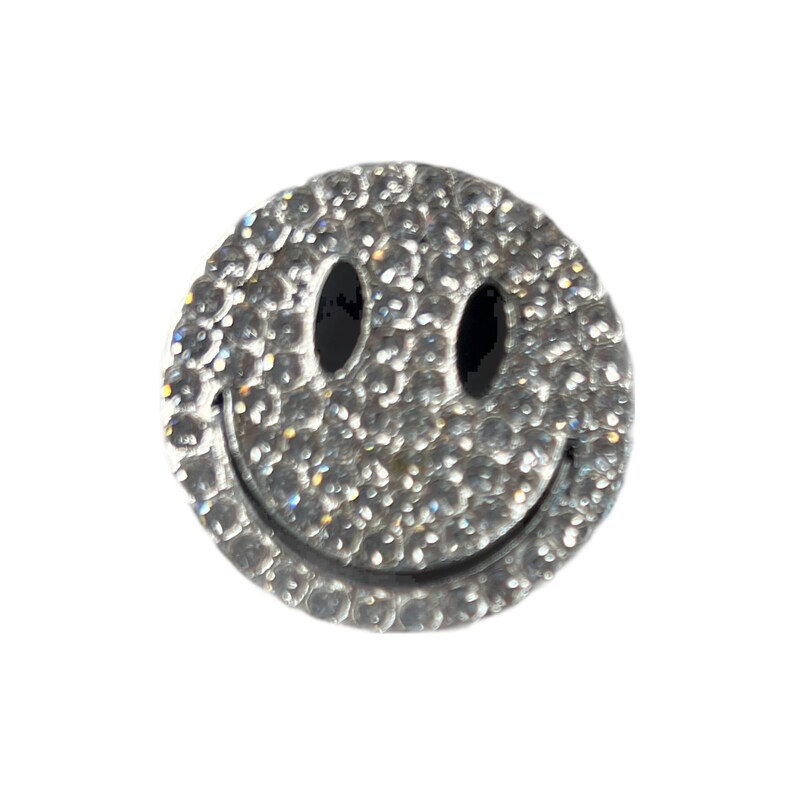 Emoji Smile Bling Diamonds Metal Silver/golden Sandals Charms Clog for ...