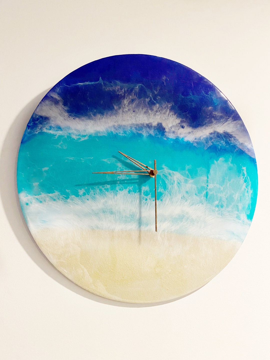 Beach Clock Resin Beach Clock Ocean Clock Clock With Beach - Etsy