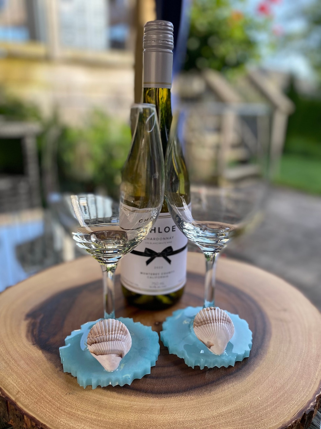 Shell Wine Glasses, Beach Wine Glass, Summer Wine Glass, Resin Wine ...