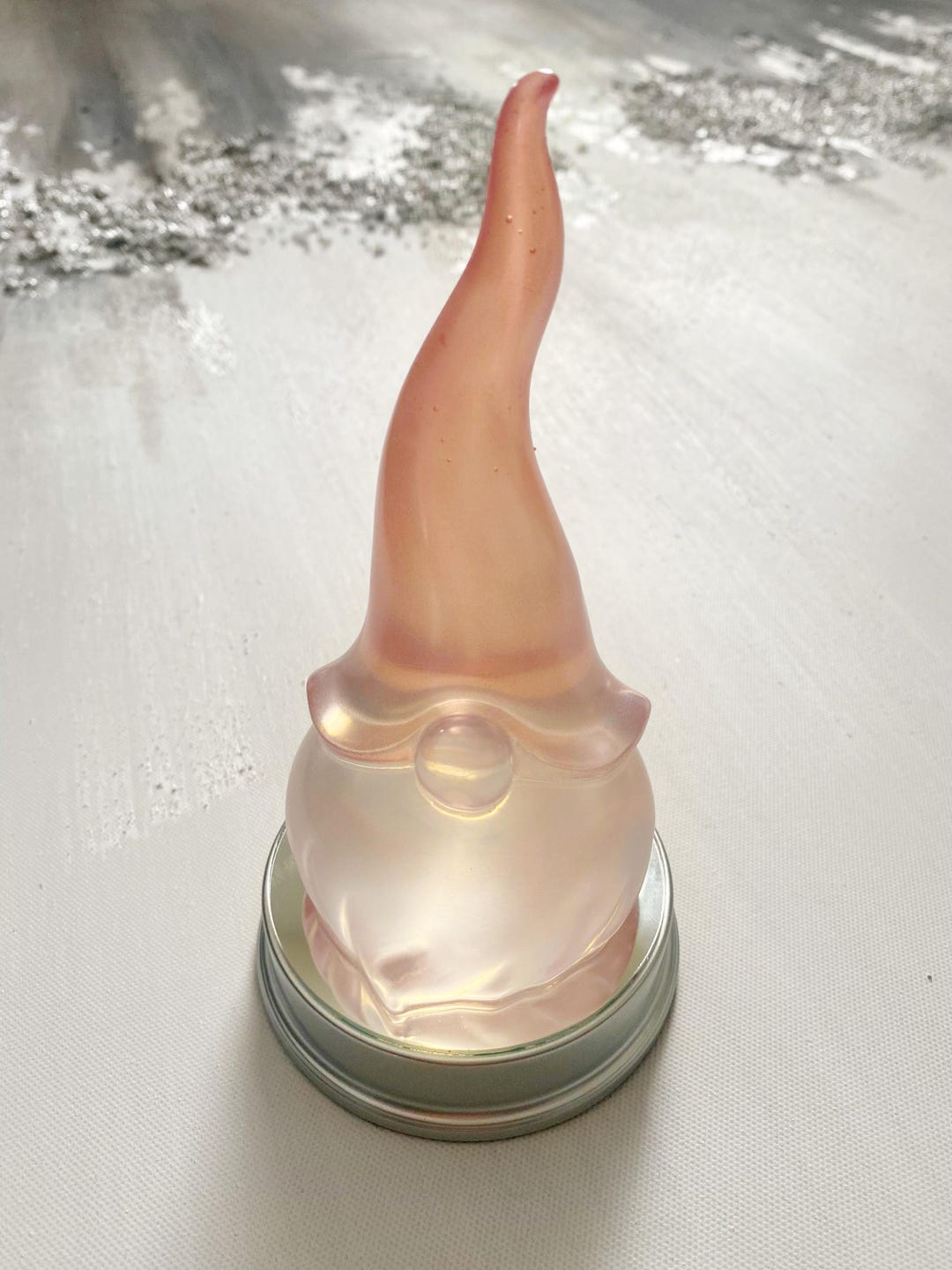 Pink Gnome Night Light, Gnome Home Decor, 3D Night Light, Resin ...