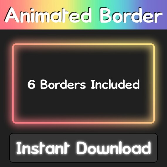Rainbow Twitch Animated Webcam Border Overlay Rounded - Etsy