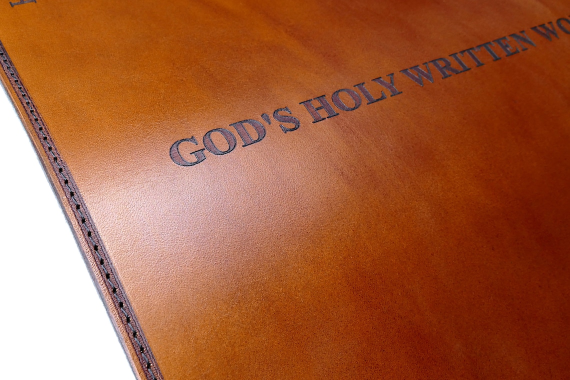 Custom Leather Bible Cover, Engraved Bible Cover, Personalized BIBLE ...