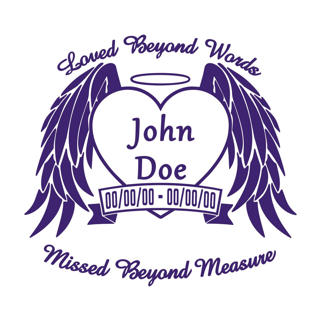 In Loving Memory of Angel Wings Window Vinyl Decal Personalized Car ...