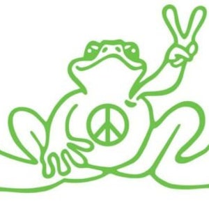 Hippie Peace Frog Decal Bumper Sticker. Funny, Love, Hippie - Car ...