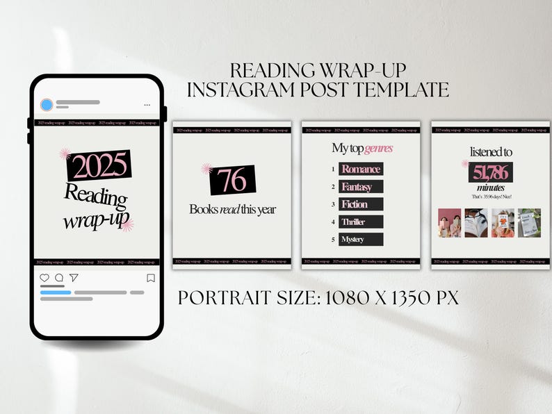 2025 Reading Wrap-up Bookstagram Carousel Template Year-end Reading ...