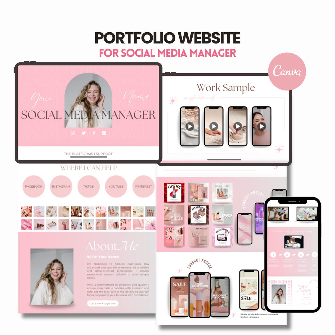 Portfolio Website Template Social Media Manager Portfolio Template ...