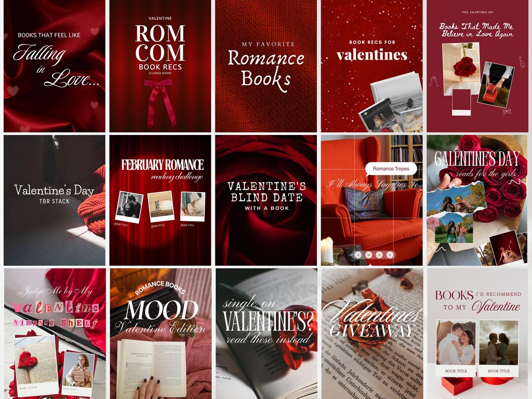 Bookstagram Valentine Carousel Templates Galentines Day Instagram Canva ...