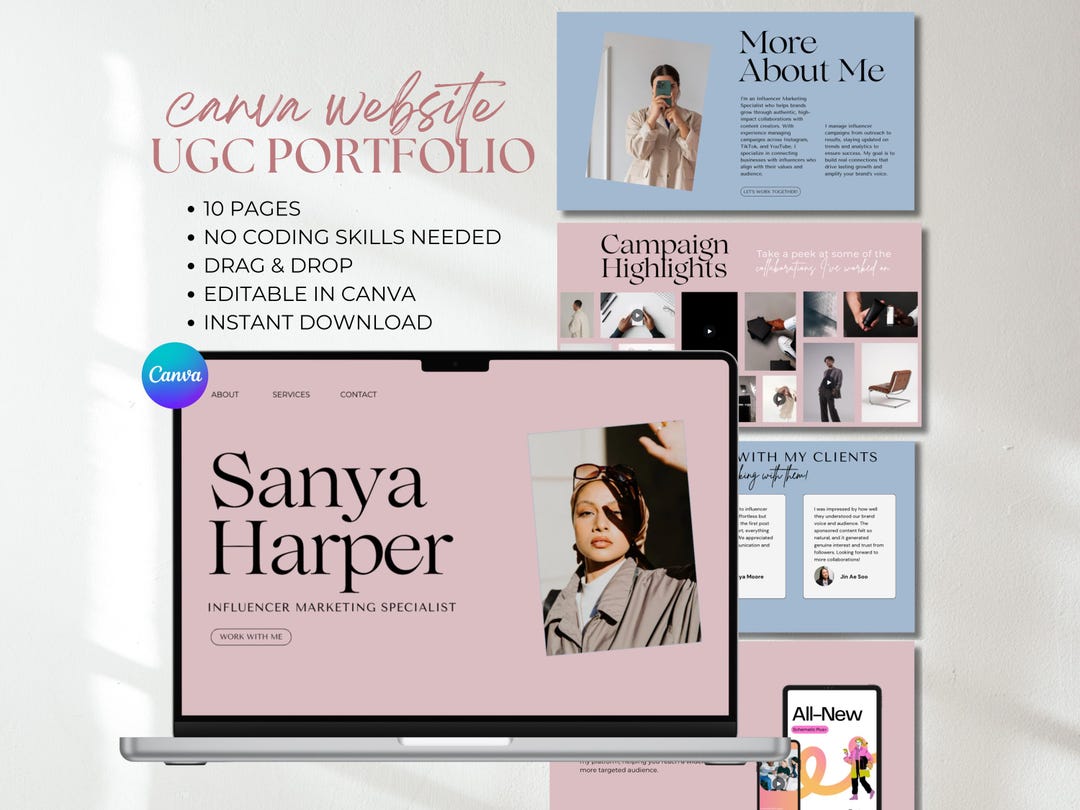 UGC Portfolio Template for Beginners UGC Portfolio Template Canva UGC ...