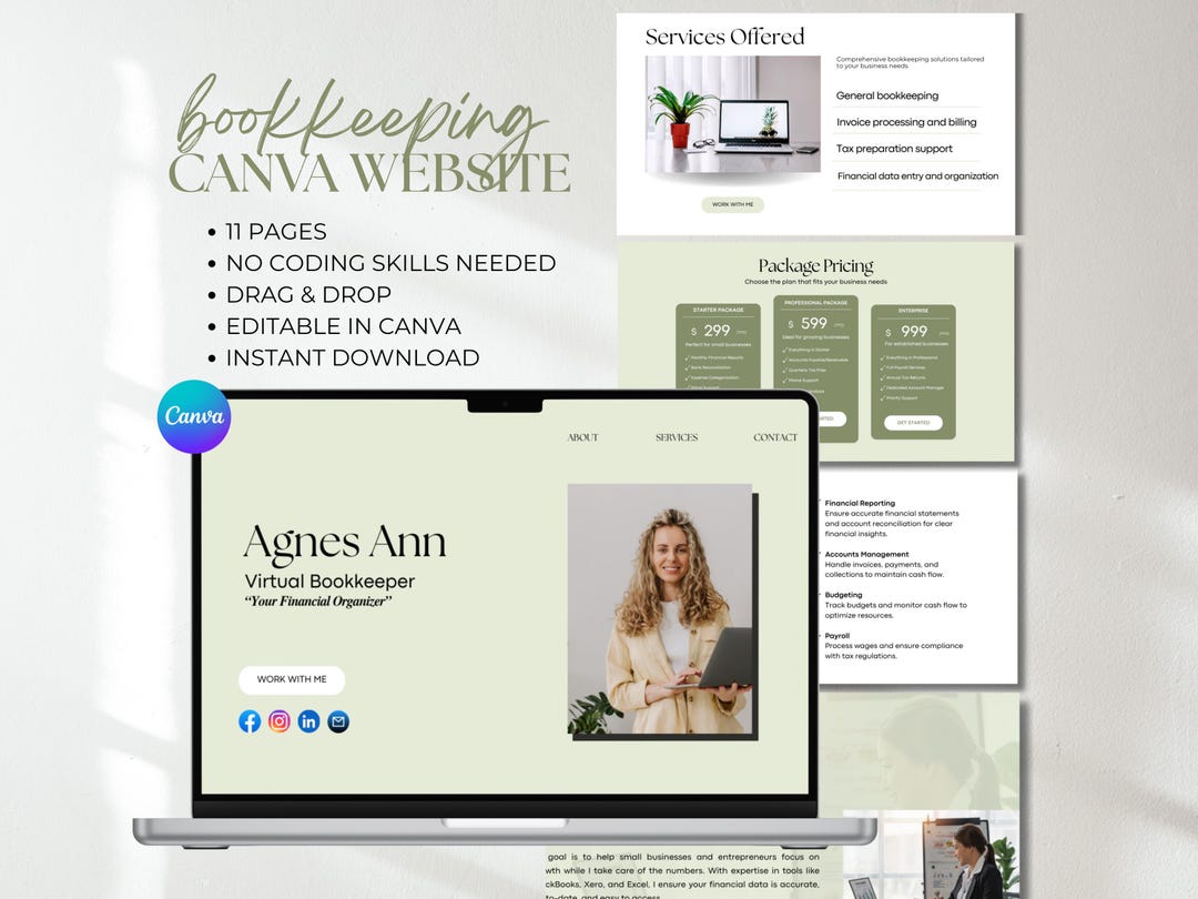 Bookkeeping Template Virtual Assistant Portfolio Template Bookkeeper ...